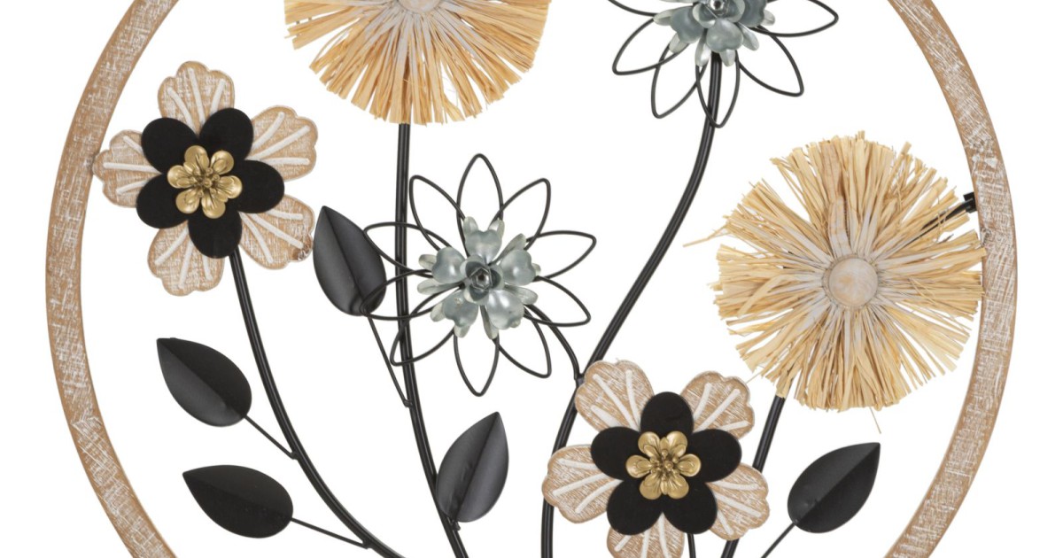 PANEL DE MADERA DE HIERRO Y RAFIA